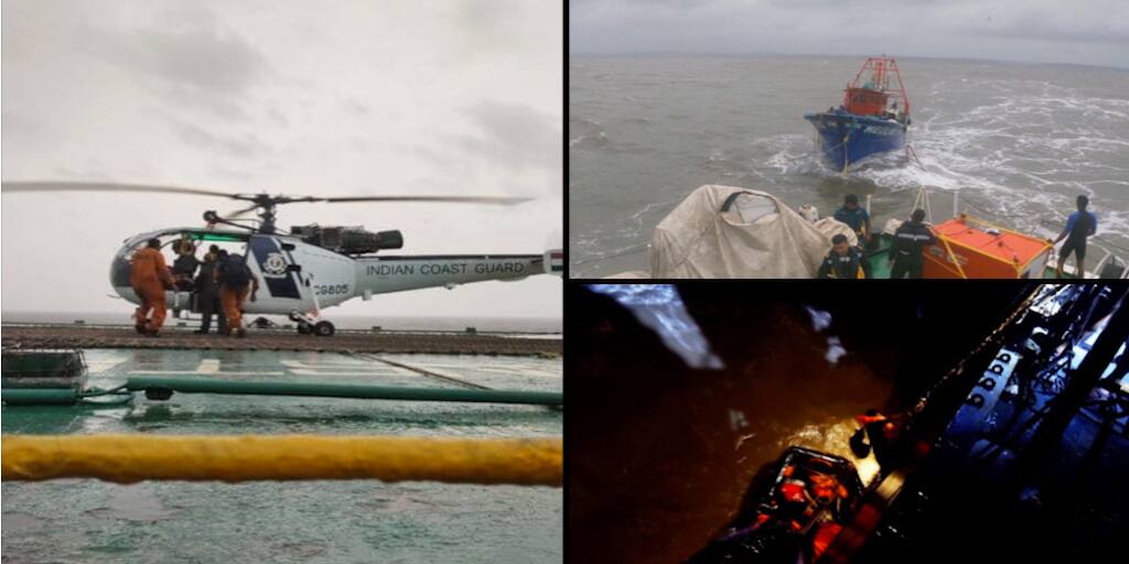 In Pics: Indian Coast Guard and Navy's mid-sea rescue operations during ...