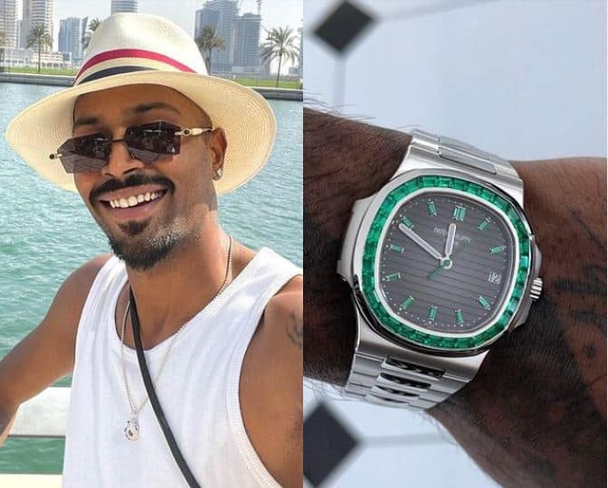 Hardik Pandya wrist watch worth 5 crores made up of diamond and emarald ...