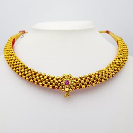 traditional jewellery pohe haar thushi tode Gold Nath waki Jewelery ...