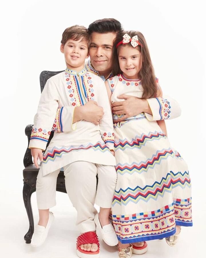 Diwali 2021: Karan Johar Twins With His Kids Yash & Roohi, Drops ...