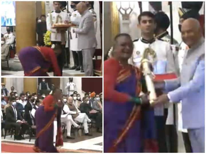 Manjamma Jogathi gesture won everyone heart while receiving the Padma ...