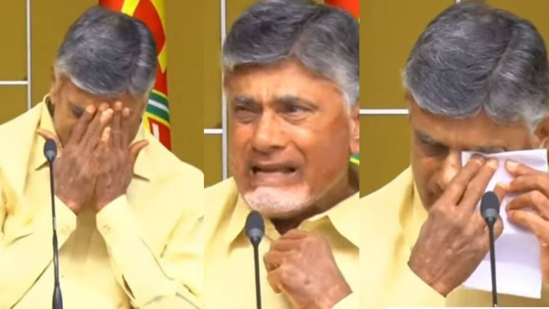 Chandrababu Naidu cried press meet awarness on insult in assembly tears ...