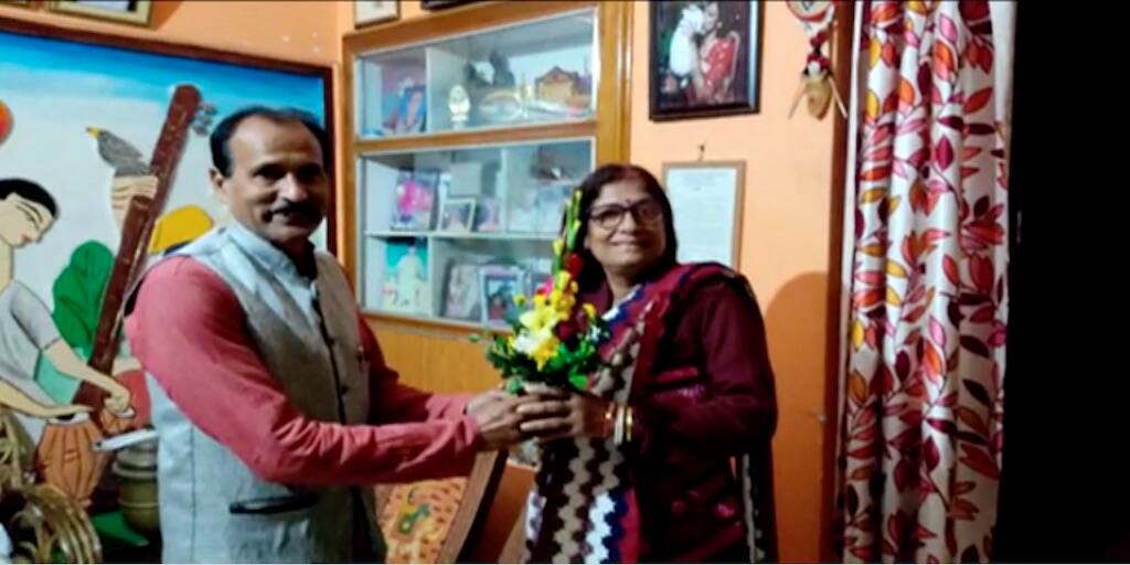 Bankura BJP leader Niladri Shekhar Dana meets CPM Leader Kinkar Poshak ...