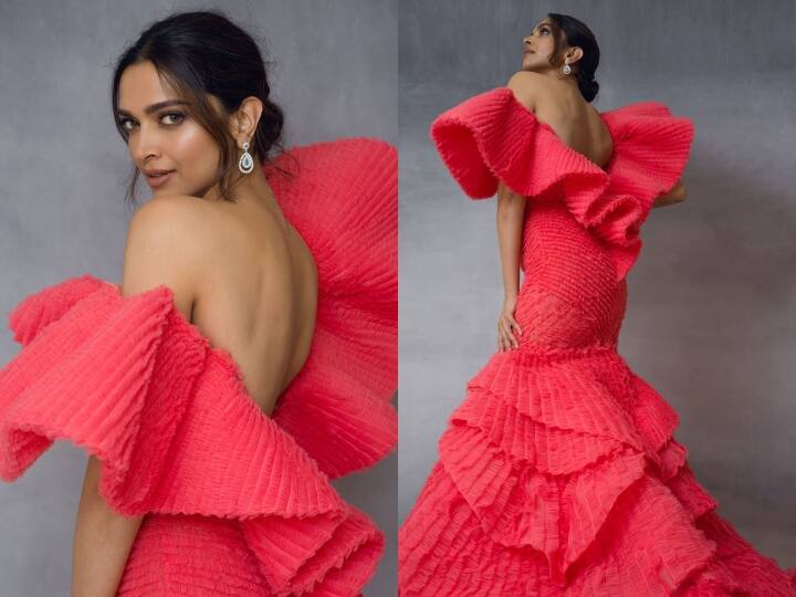 Deepika Padukone latest photos in pink fril gown dress actress deepika ...