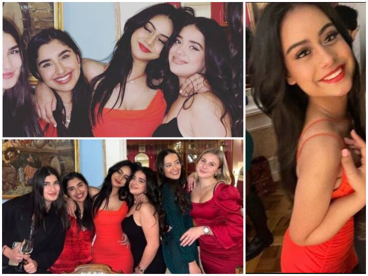 Ajay Devgn Kajol Daughter Nysa Devgn Looks Ravishing In Red As She