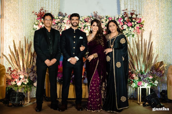 milind gunaji and rani gunaji celebrated sons wedding reception | photo