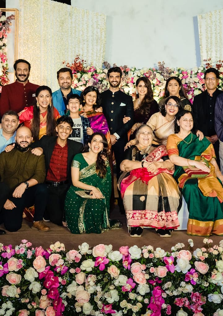 milind gunaji and rani gunaji celebrated sons wedding reception | photo