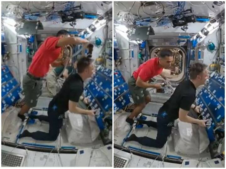 Astronauts got their hair cut in saloon at NASA ISS viral video | Watch ...