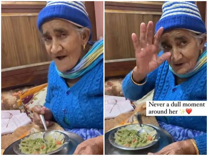 desi nani eating pasta for the first time yummy spinach pasta for her ...
