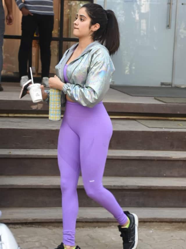 Janhvi Kapoor Looks Every Inch Of A Fitness Freak In A Purple Gym Wear