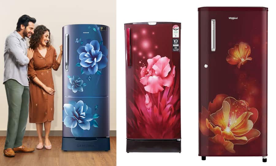Buy Designer Fridge for Home Floral Print Fridge Best 190 Litre Fridge ...