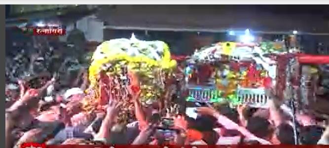 Palkhi visit ceremony in Ratnagiri Navalai, Pavanai for Bhairidevi's ...