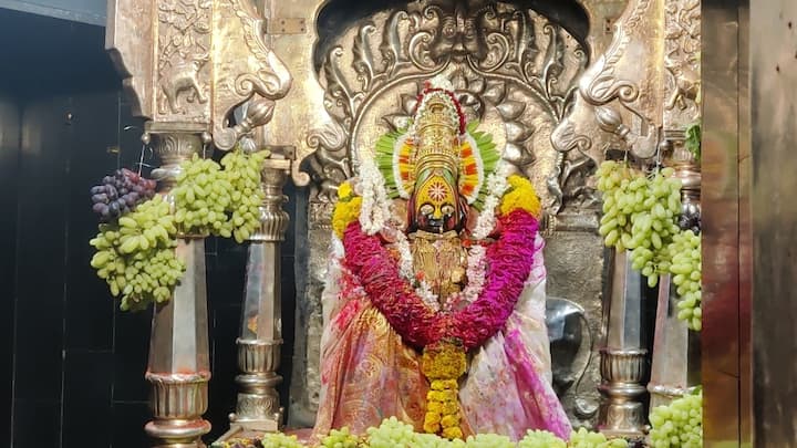 Maharashtra's Kulswamini Tuljabhavani Temple grape decoration see ...