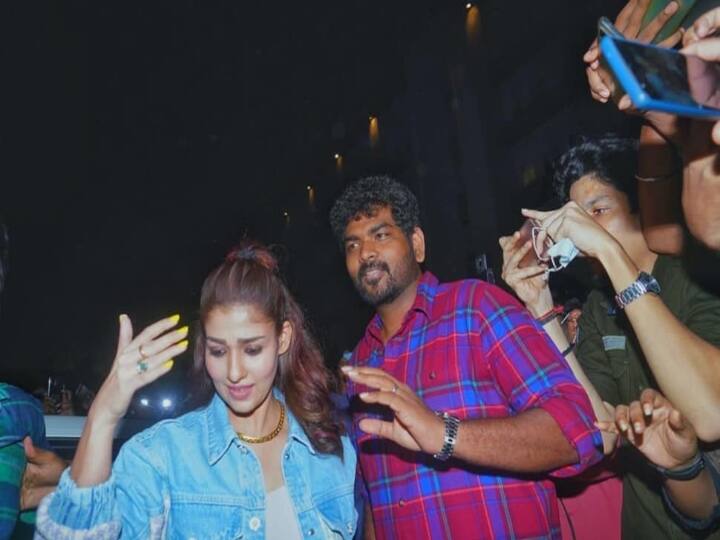 Kaathu Vaakula Rendu Kadhal Team Vijay Sethupathi, Nayanthara, Vignesh Shivan Theate Visit Pics ...