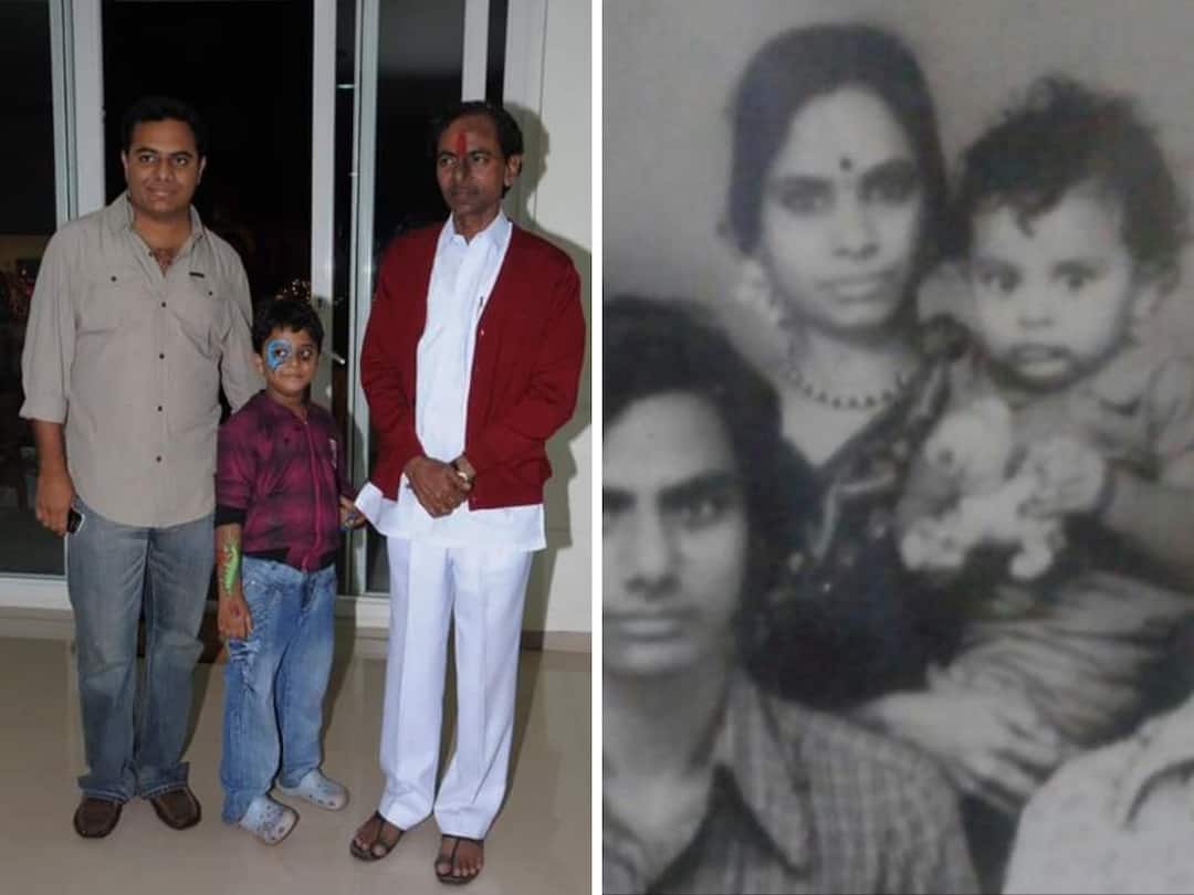 Fathers Day 2022: Minister KTR Rare photos with father CM KCR and son ...