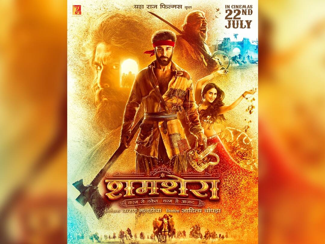 Shamshera New poster New poster of Shamshera out Ranbir kapoor look ...