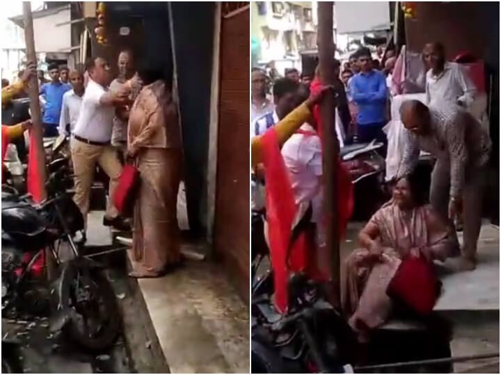 man hitting and pushing woman in mumbai video viral police filed case ...