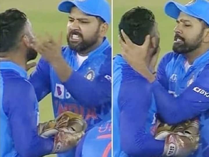 Rohit Sharma Caught Dinesh Karthik neck During IND vs AUS Mohali T20I Video goes viral | Watch ...