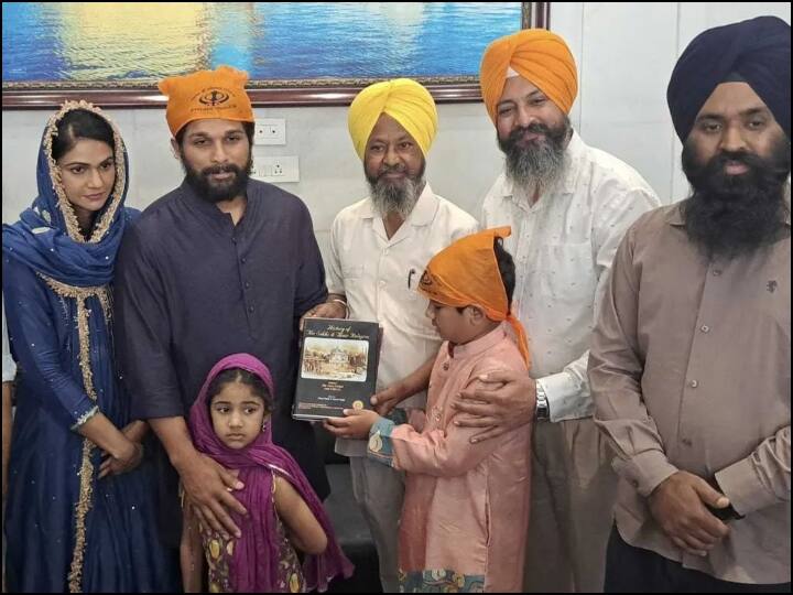 allu arjun visits golden temple with wife sneha reddy and kids see ...