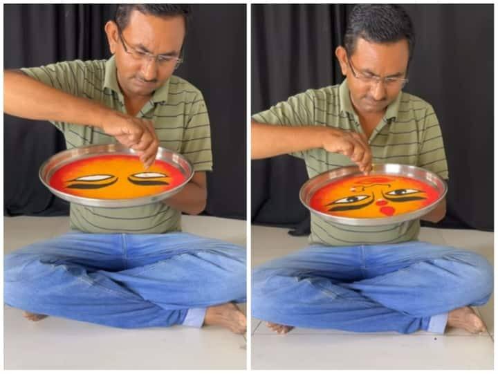 rangoli videos going viral on social media due to shardiya navratri ...
