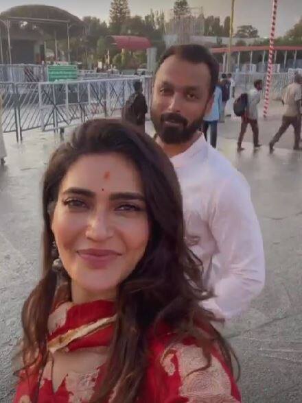Karishma Tanna shared photos from Tirupati Temple with husband Varun ...