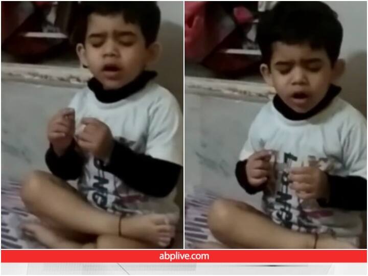 small child is seen trying to chantin Om video goes viral | Video: ऊँ शब्द का जाप करने की कोशिश ...