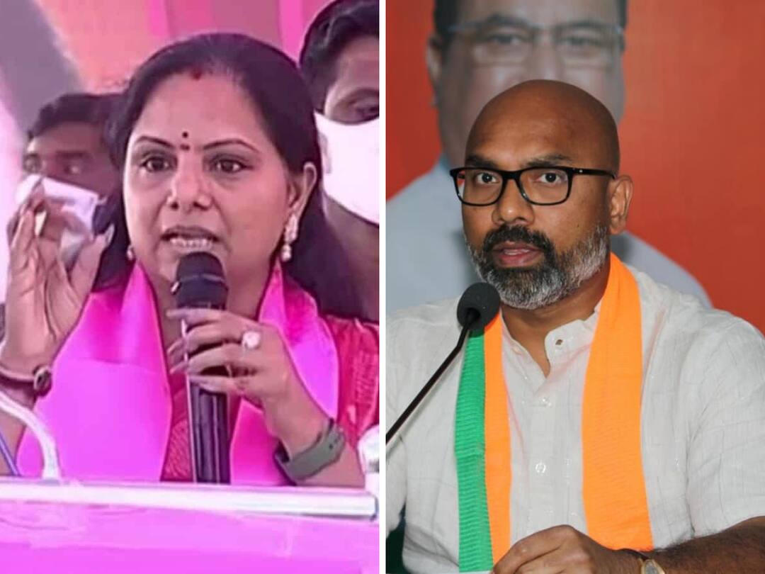 MLC Kalvakuntla Kavitha warned that Dharmapuri Arvind will be hit with a shoe if he does not ...