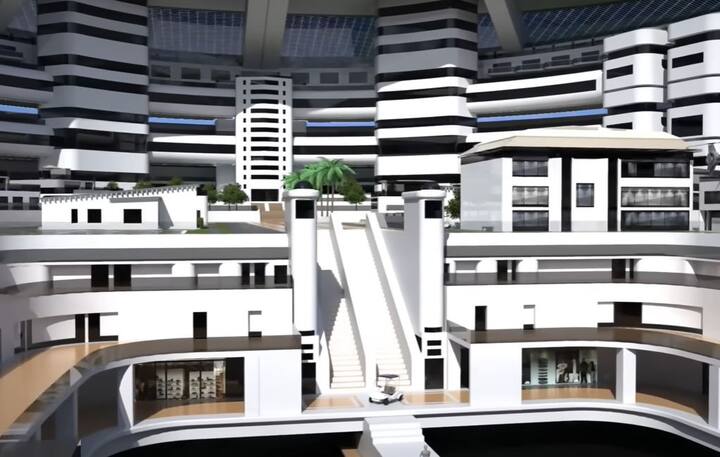 Pangeos floating city Pangea like Turtle various hotels, shopping ...
