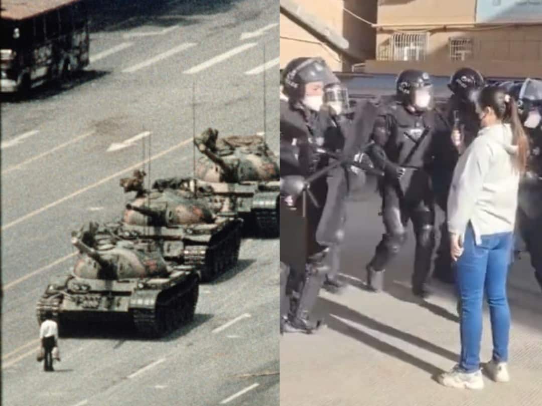 China New Tank Man Protest Zero Covid Policy Lockdown Police