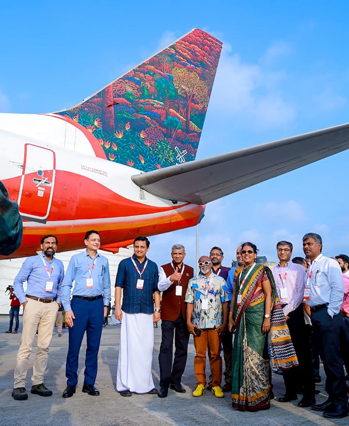 Air India Express Unviels New Tail Art At Kochi Muziris Biennale ...