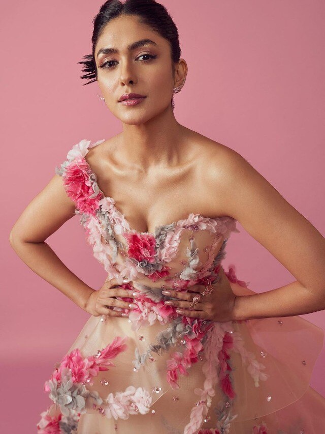 Mrunal Thakur Looks Breathtakingly Beautiful In A Floral Gown Mrunal Thakur Looks Breathtakingly Beautiful In A Floral Gown