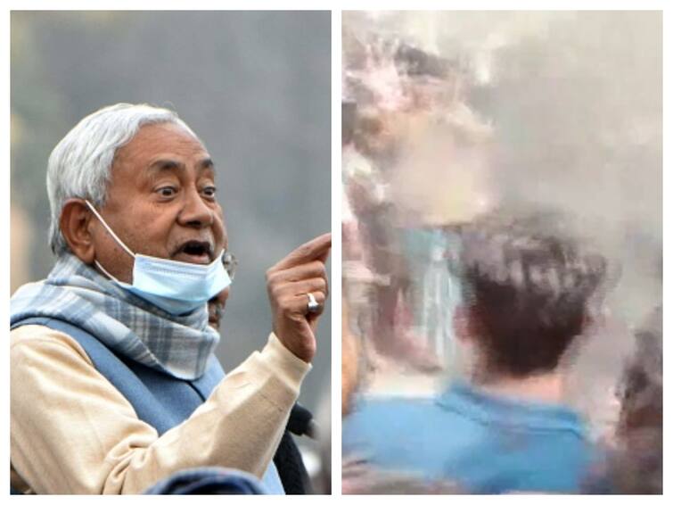 Massive Protest Erupts Against Bihar Cm Nitish Kumar During Samadhan Yatra Video