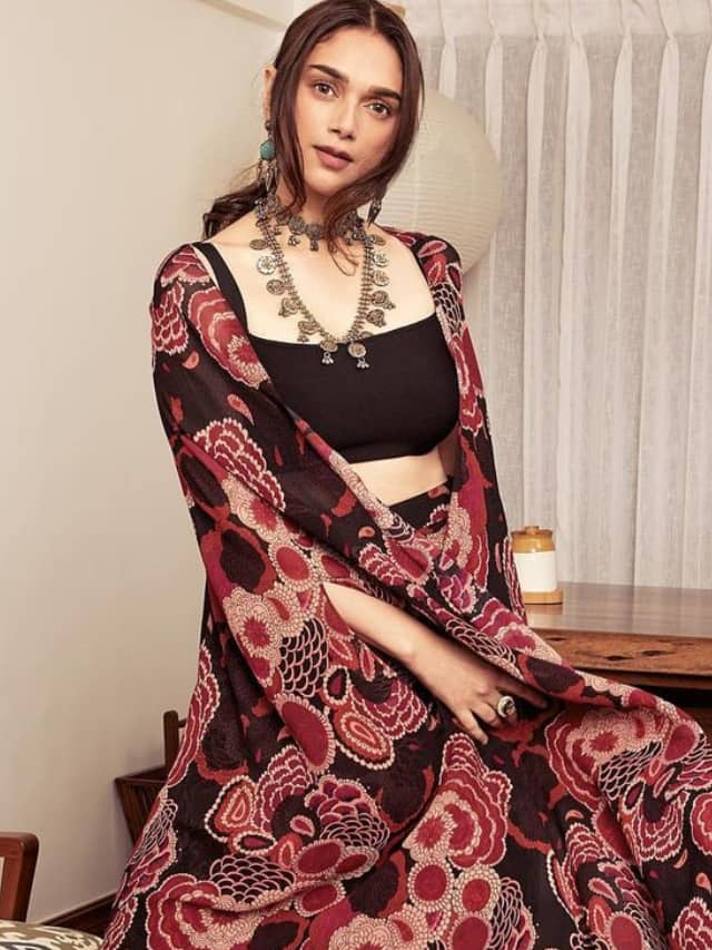 Aditi Rao Hydari Shines In A Black And Red Skirt Combination