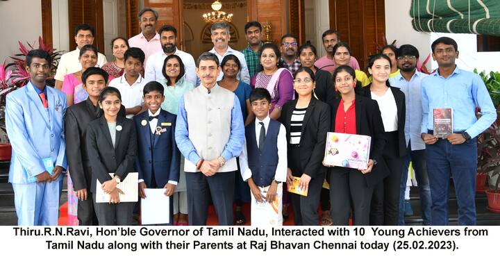 Tamil Nadu young achievers meets TN Governor RN Ravi check Tamil Nadu ...