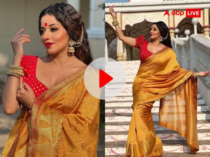 Monalisa viral dance video Bhojpuri actress Monalisa dance on bollywood song sasural genda phool ...