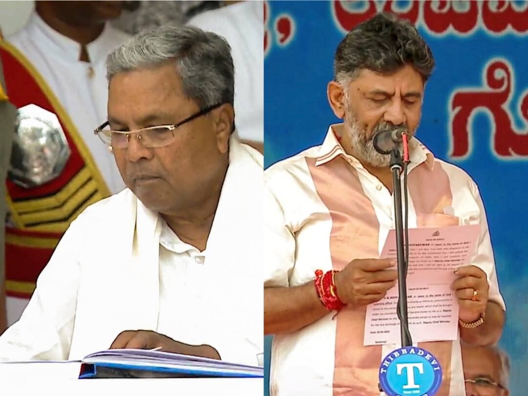 Karnataka Oath Ceremony: Siddharamaiah, DK Shivakumar Sworn-In To Office Along With 8 MLAs