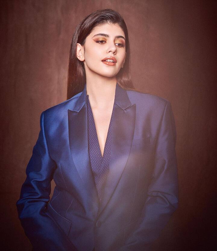 Sanjana Sanghi Poses In A Blue Pant Suit