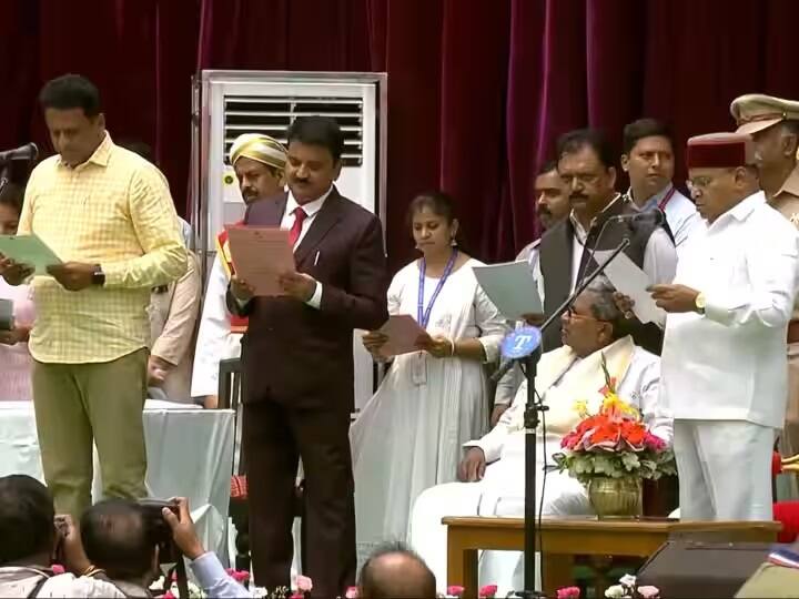 Karnataka cabinet oath ceremony cm siddaramaiah cabinet expansion dk shivakumar new cabinet ...