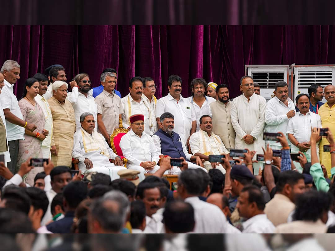 Karnataka Cabinet Oath Ceremony DK Shivakumar CM Siddaramaiah New Cabinet Ministers Name List ...