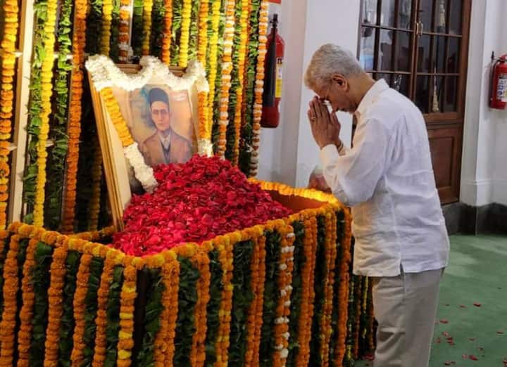 PM Modi Om Birla Pay Homage Veer Savarkar 140th Birth Anniversary New Parliament Building Photos ...