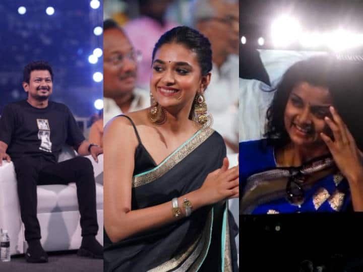 Keerthy Suresh Laughing Speech in Maamannan Audio Launch about udhayanidhi Stalin | Keerthy ...