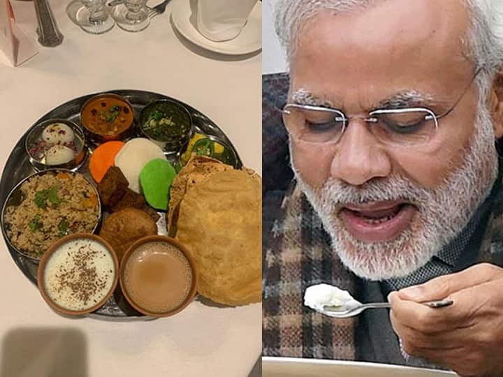 Modi Thali in America special Modiji Thali a special thali prepared by ...