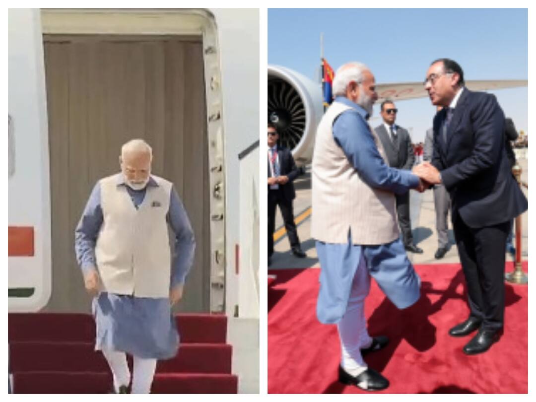 After finish us visit PM Modi arrive in Egypt for frist time indian pm visit after 26 years ...