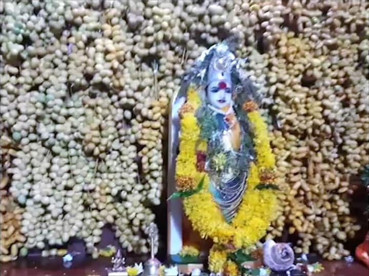 wet decoration at the Samadhi sthal of Sant Muktai Temple in Jalgaon on ...
