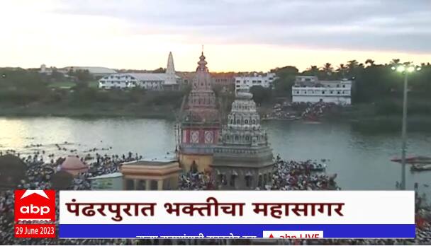 On the shores of Chandrabhaga, Varkaris gathered, Bathing of Varkaris ...