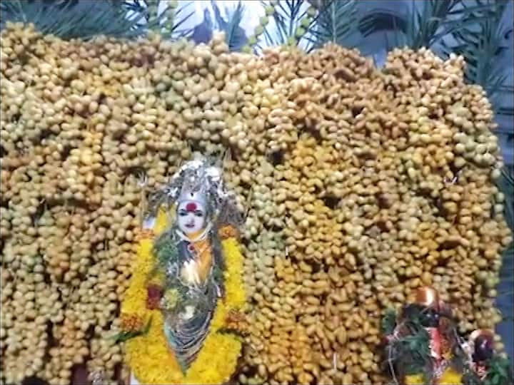 wet decoration at the Samadhi sthal of Sant Muktai Temple in Jalgaon on ...