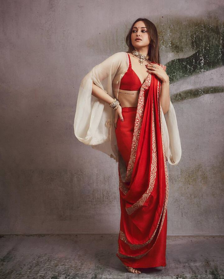 Sonakshi Sinha Slays In A Bright Red Saree. See Pics