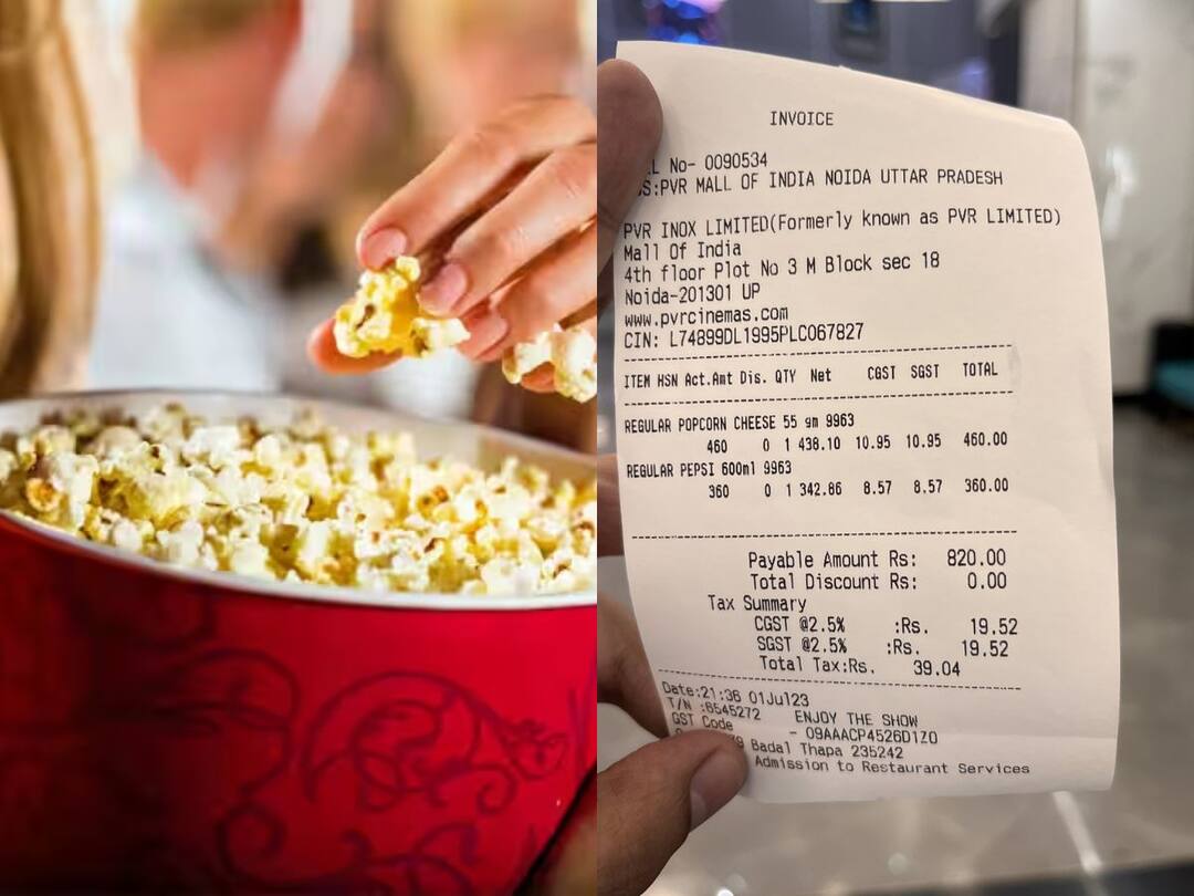 User Shares Expensive Popcorn Bill From Movie Theatre, Internet Reacts | 50 గ్రాముల పాప్‌కార్న్ ...
