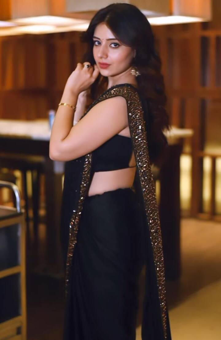 punjabi actress tania shares her all new pictures in black saree fans ...