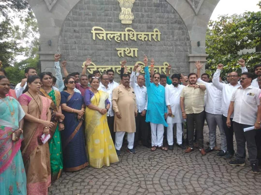 ajit pawar led NCP protest against Sambhaji Bhide in Nashik Maharashtra ...